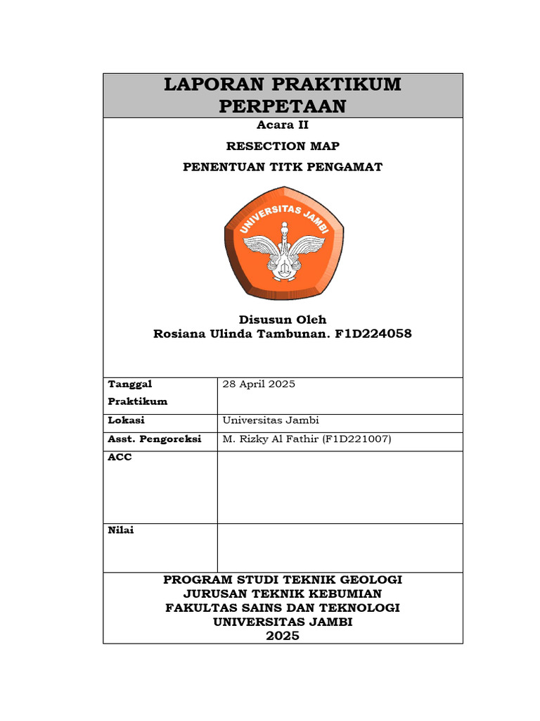 Resection Map: Teknik Penentuan Titik Pengamat | PDF