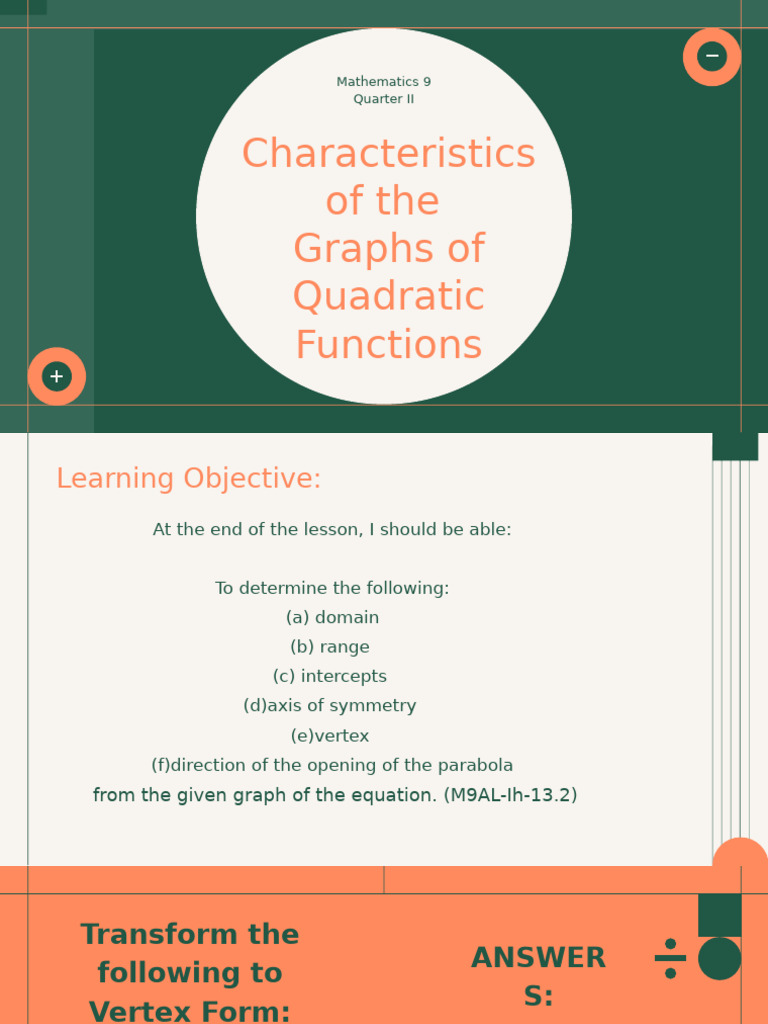Characteristics of Quadratic Graphs | PDF