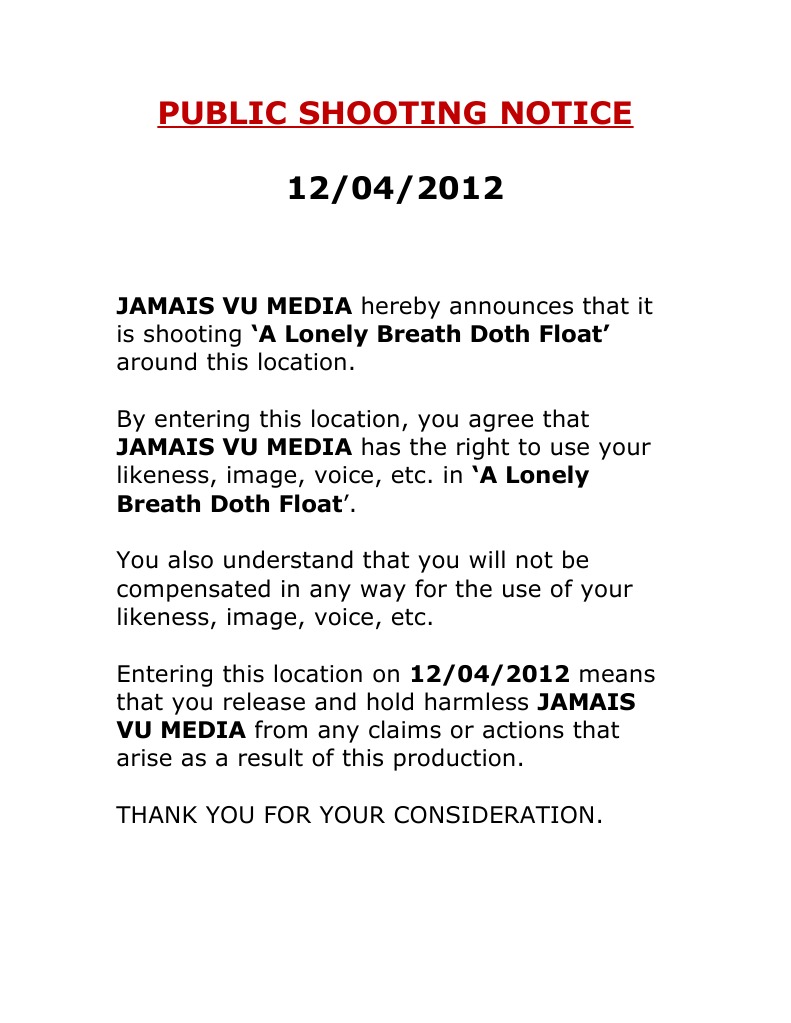 Shooting Notice | PDF