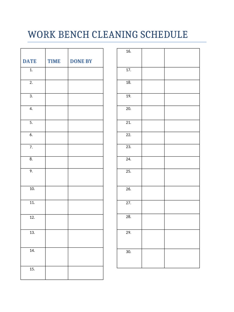 Water Tank Cleaning Schedule | PDF