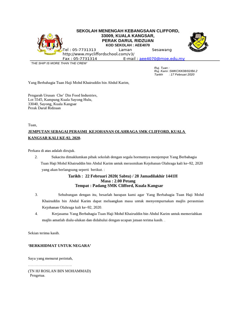 Surat Jemputan Perasmi | PDF