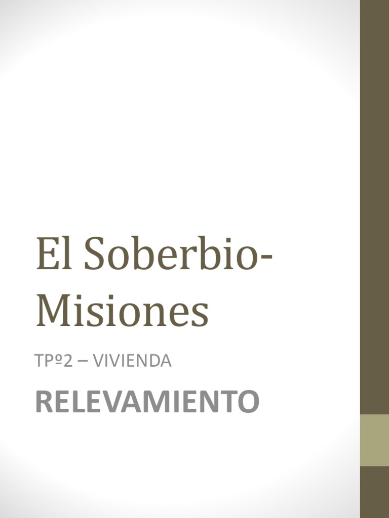 El Soberbio - Misiones RELEV | PDF