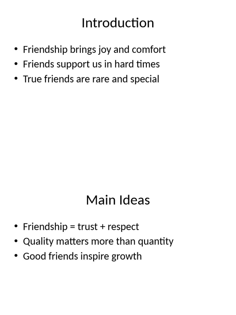 The Value of True Friendship | PDF
