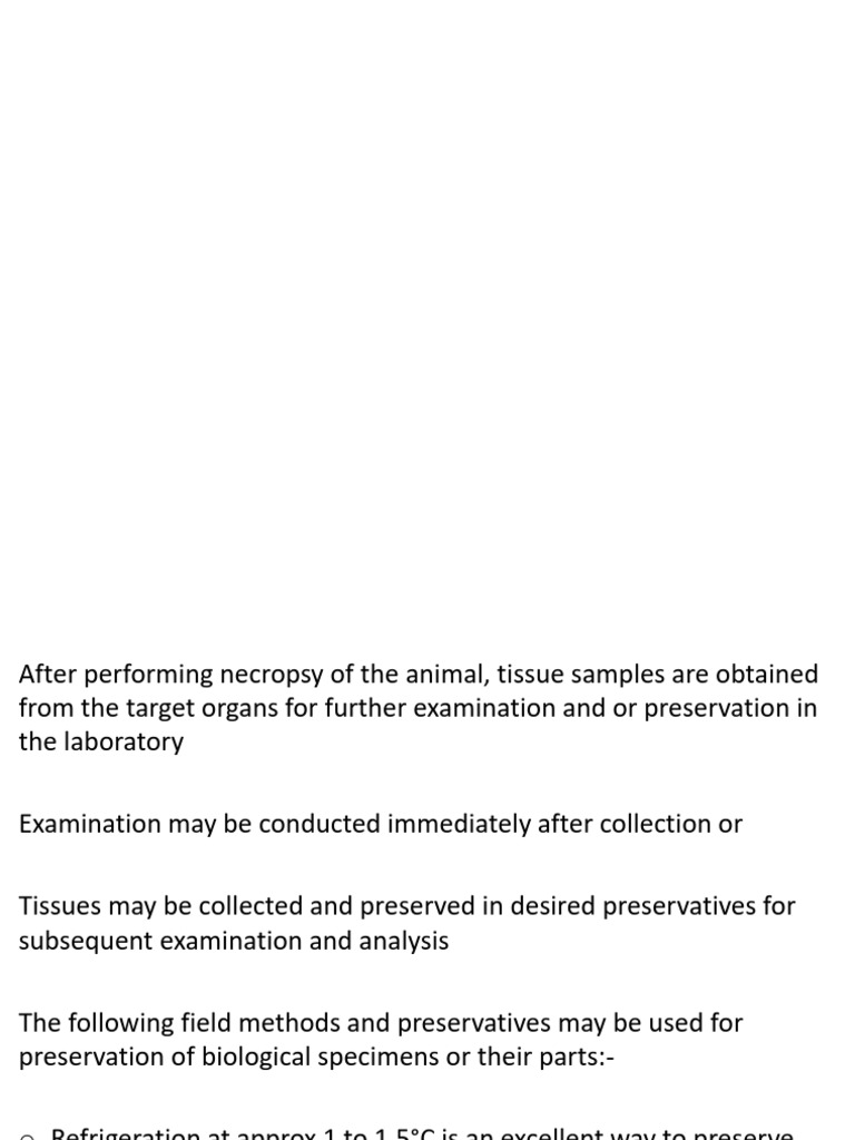 Animal Tissue Collection and Preservation | PDF | Ethanol