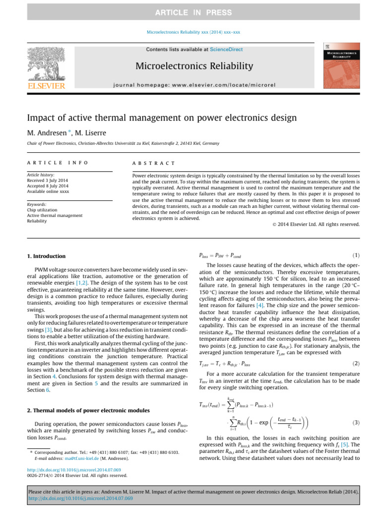 Active Thermal Management in Power Electronics | PDF | Power ...