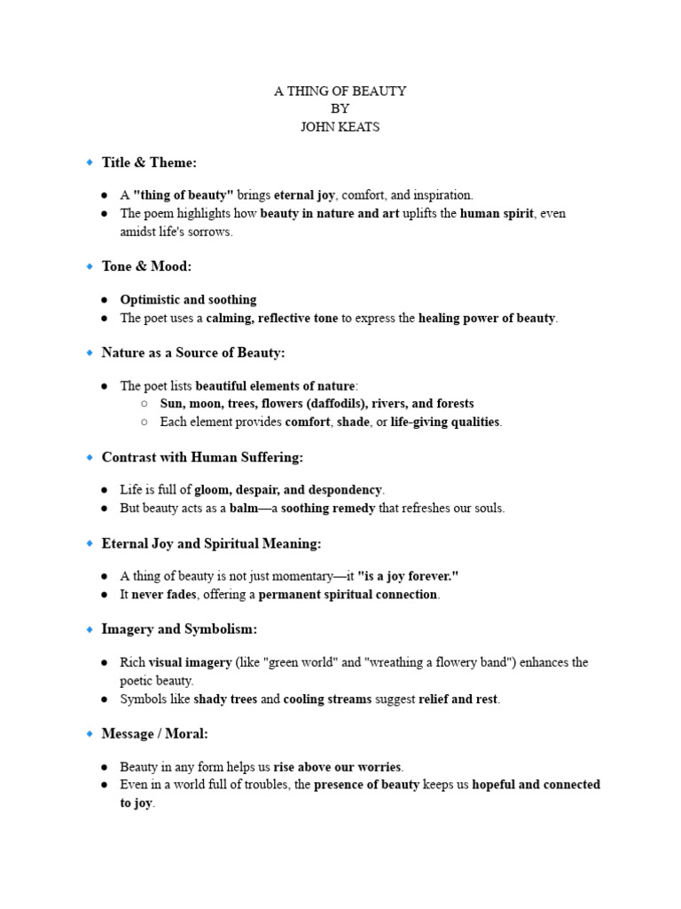 A Thing of Beauty | PDF