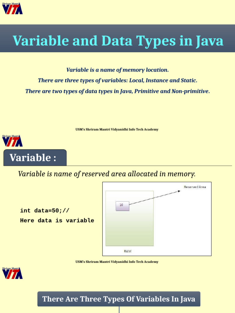 Variable and Datatypes in Java | PDF | Variable (Computer Science) | Data Type