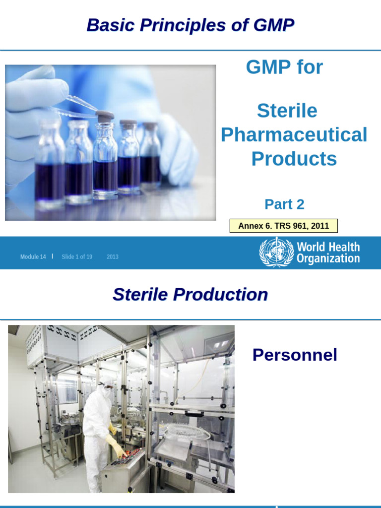 Documents Module Basic Principles of GMP For Sterile Pharmaceutical | PDF | Sterilization ...