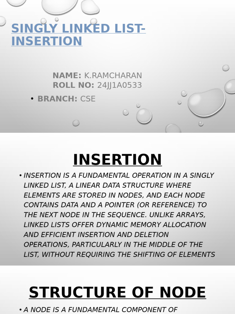 Singly Linked List-Insertion: Name: Roll No: Branch | PDF