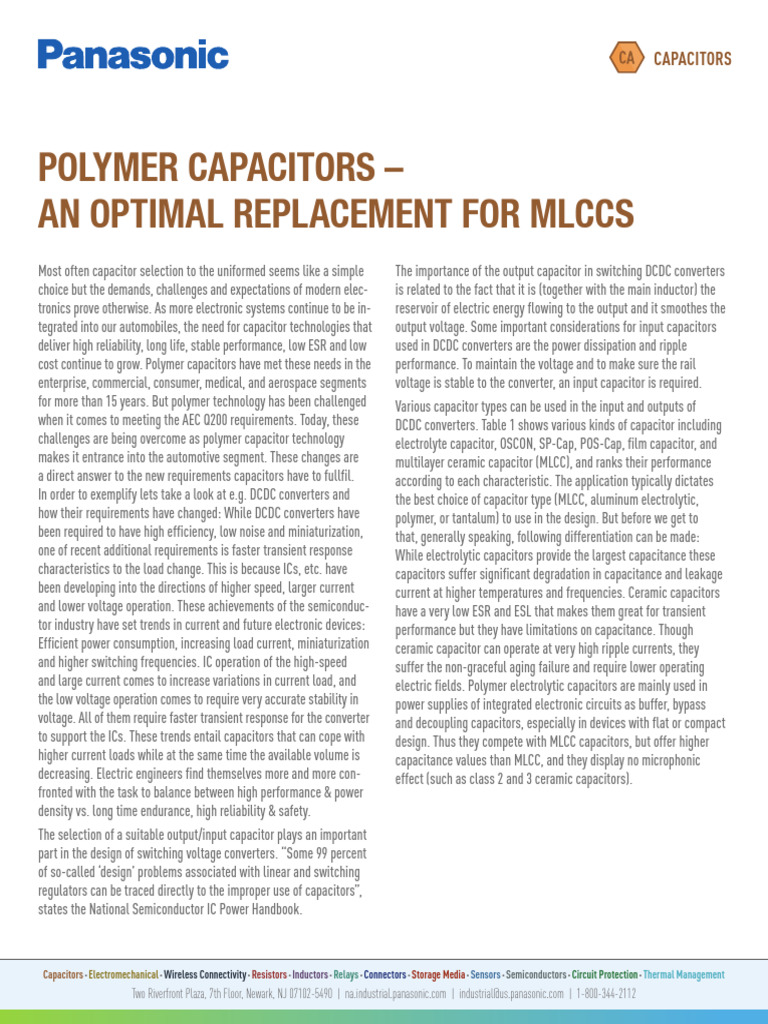 Polymer Capacitors: MLCC Alternatives | PDF | Capacitor | Manufactured ...
