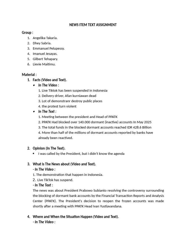 News Item Text Assignment-1 | PDF