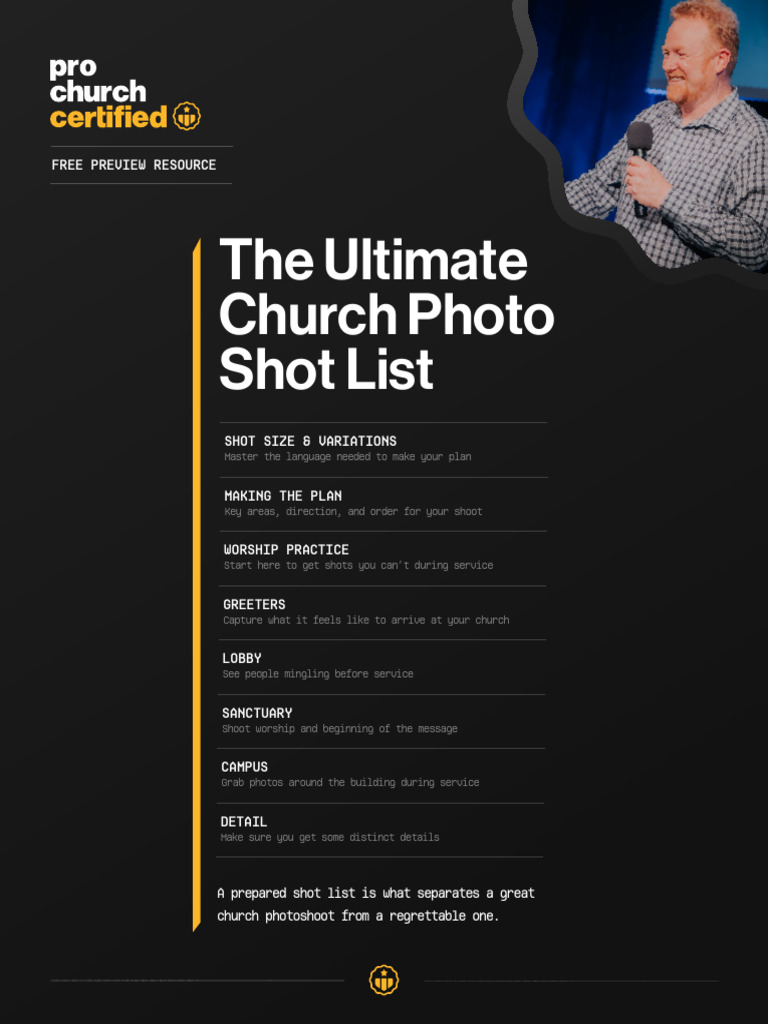 Ultimate Church Photography Shot List | PDF