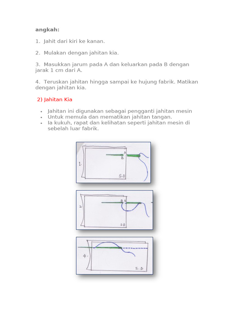 Teknik Jahitan Tangan Dasar | PDF