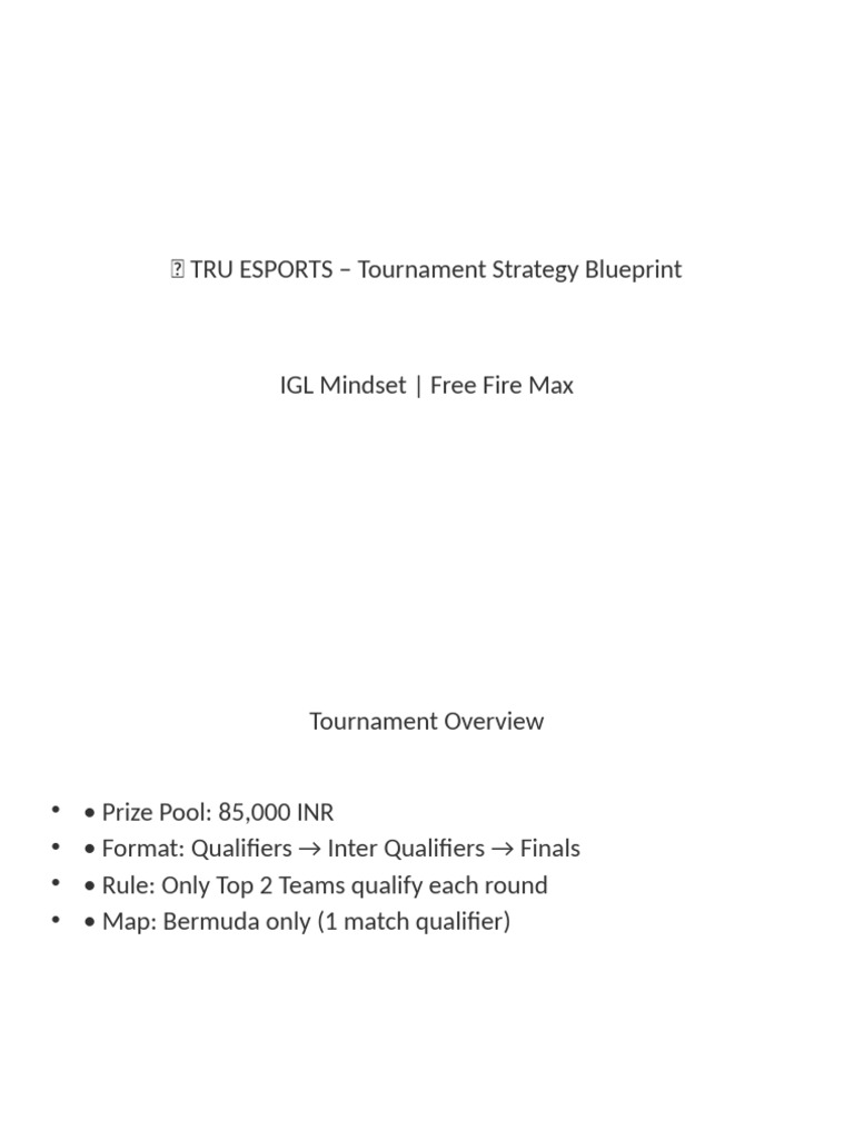 Esports Tournament Strategy Guide | PDF