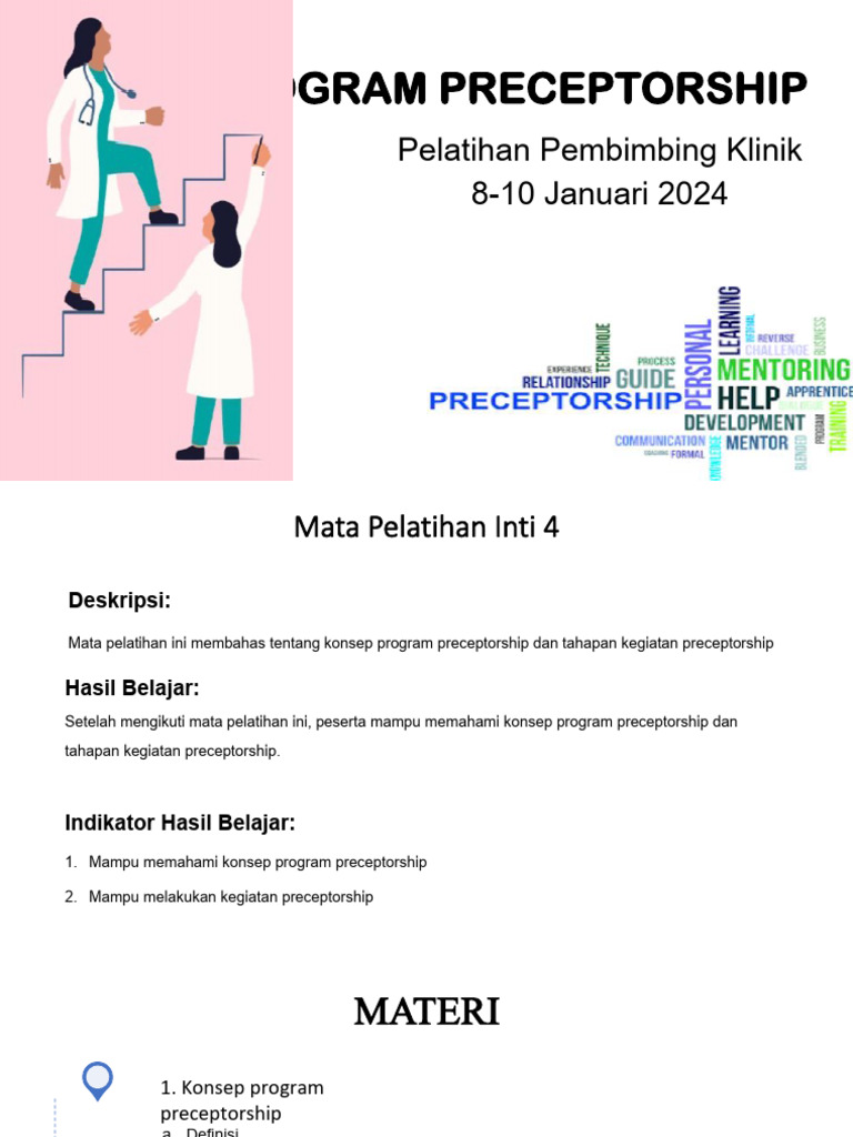 Konsep dan Tahapan Preceptorship | PDF