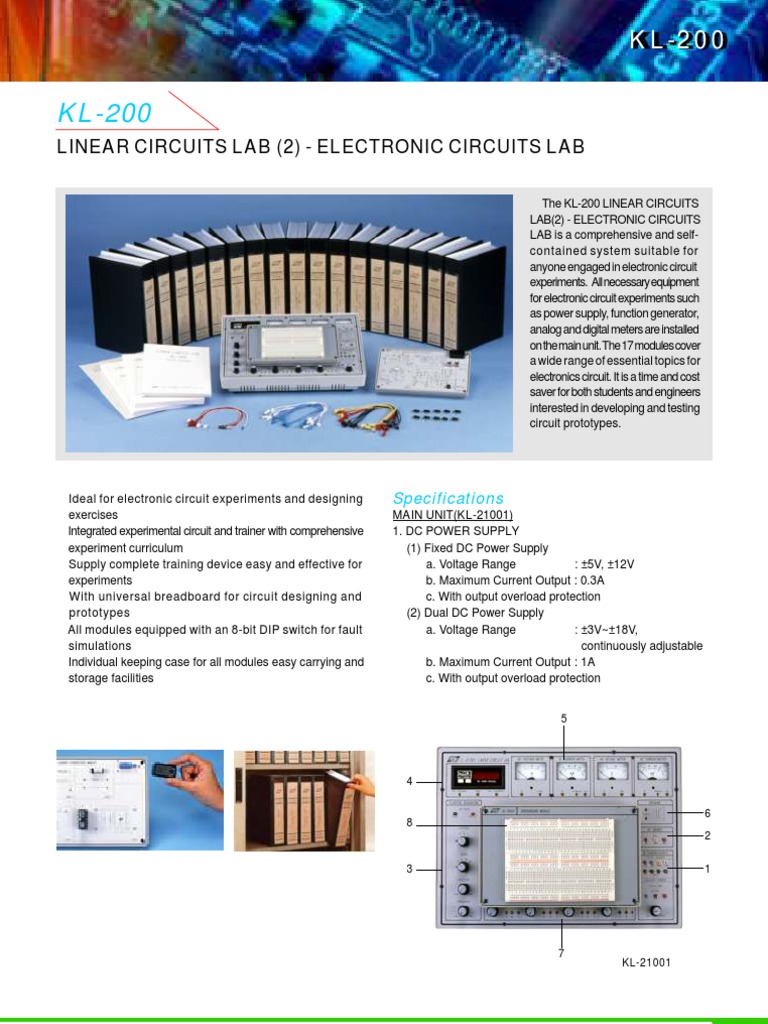 Linear Circuits Lab (2) - Electronic Circuits Lab: Specifications | PDF ...