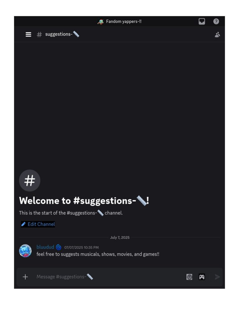 Discord - #Suggestions-? - Fandom Yappers-!! | PDF