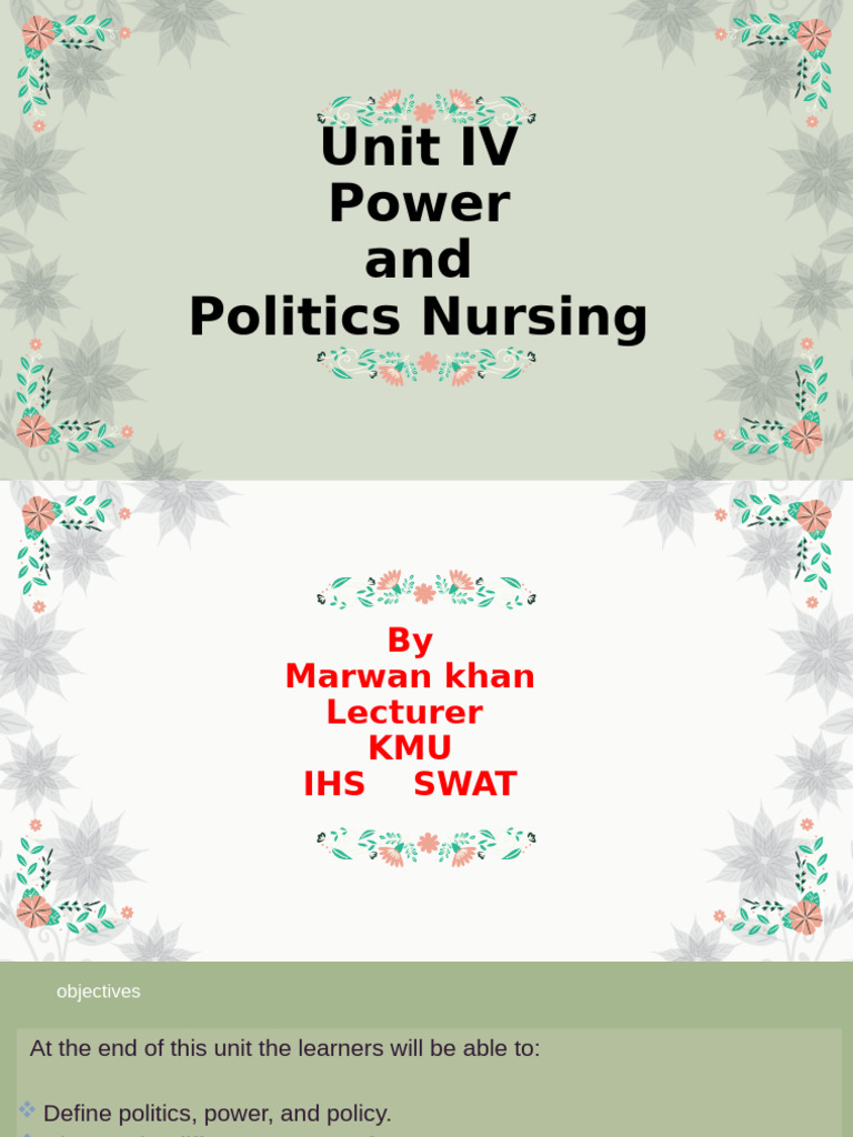 Unit 4 - Power and Politics Nursing | PDF | Power (Social And Political ...