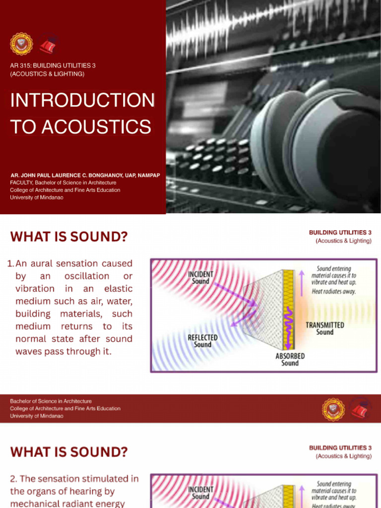 Acoustics and Lighting in Architecture | PDF | Sound | Acoustics
