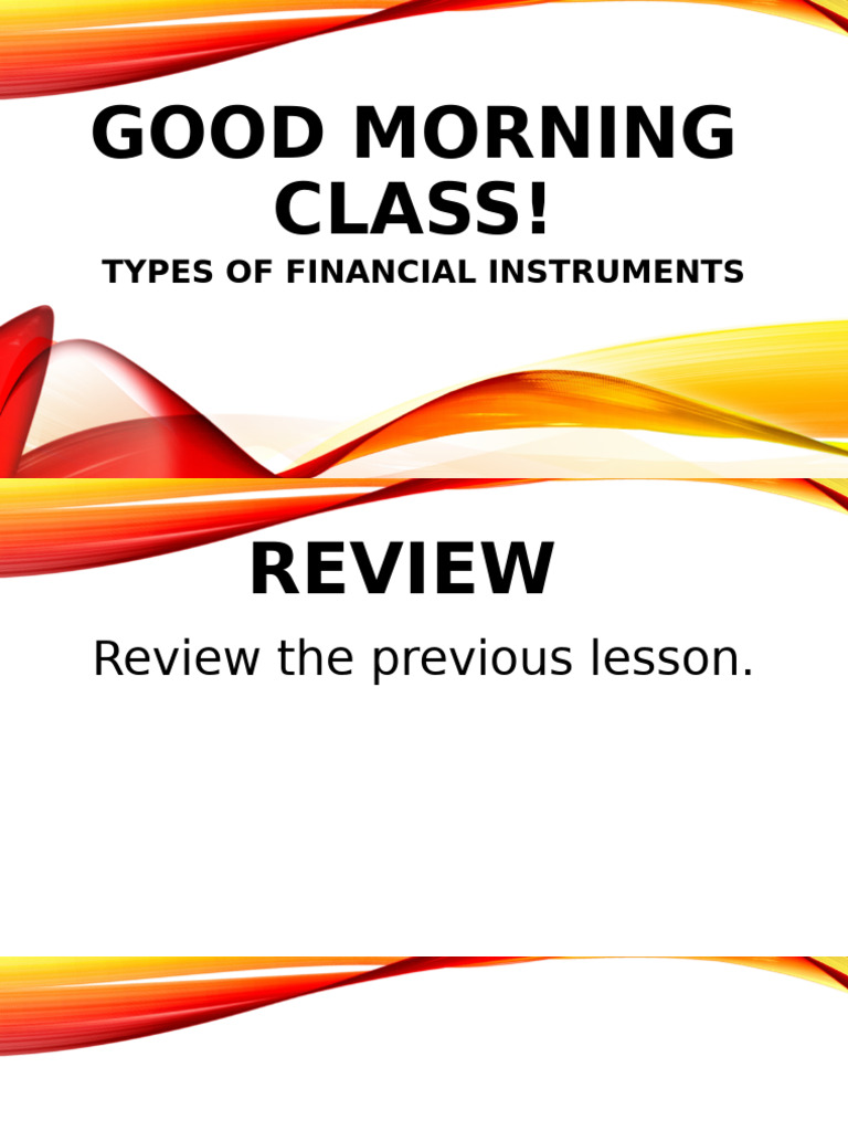 3types of Financial Instruments | PDF | Bonds (Finance) | Loans