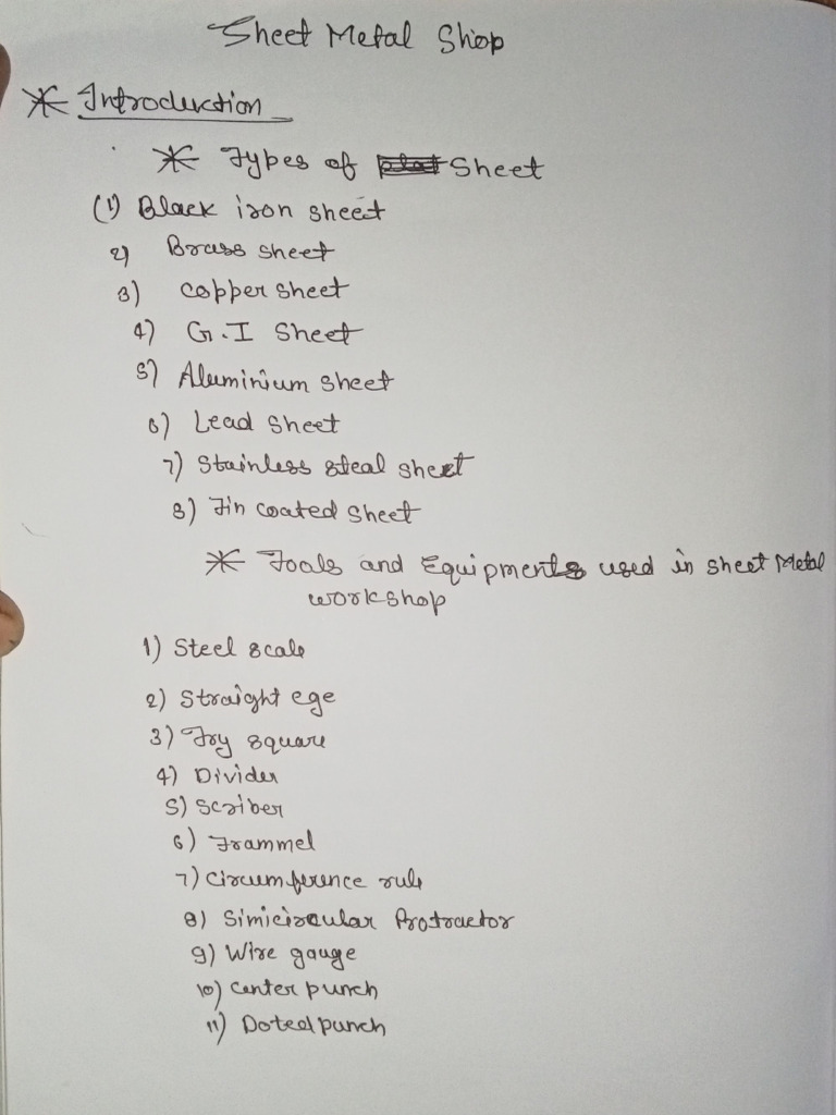 Sheet Metal Shop File Headings | PDF