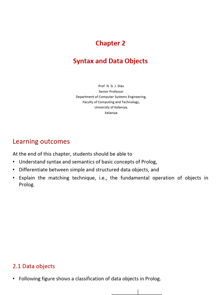 Chapter 2 - Syntax and Data Objects | PDF | Variable (Mathematics) | Grammar