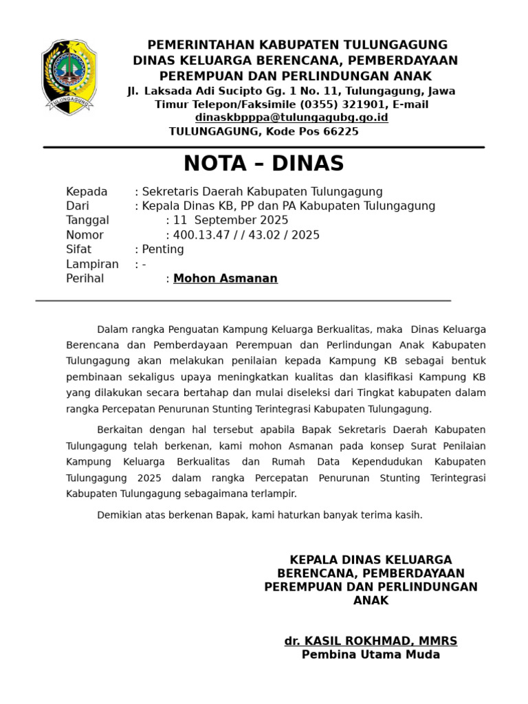 Nodin Dan Surat Sekda Lomba KKB-RDK | PDF