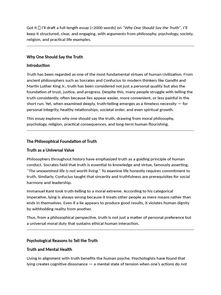 Truth Value | PDF | Truth | Lie
