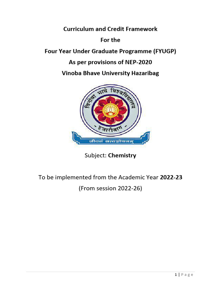 Chemistry NEP Syllabus UG | PDF | Chemical Bond | Periodic Table