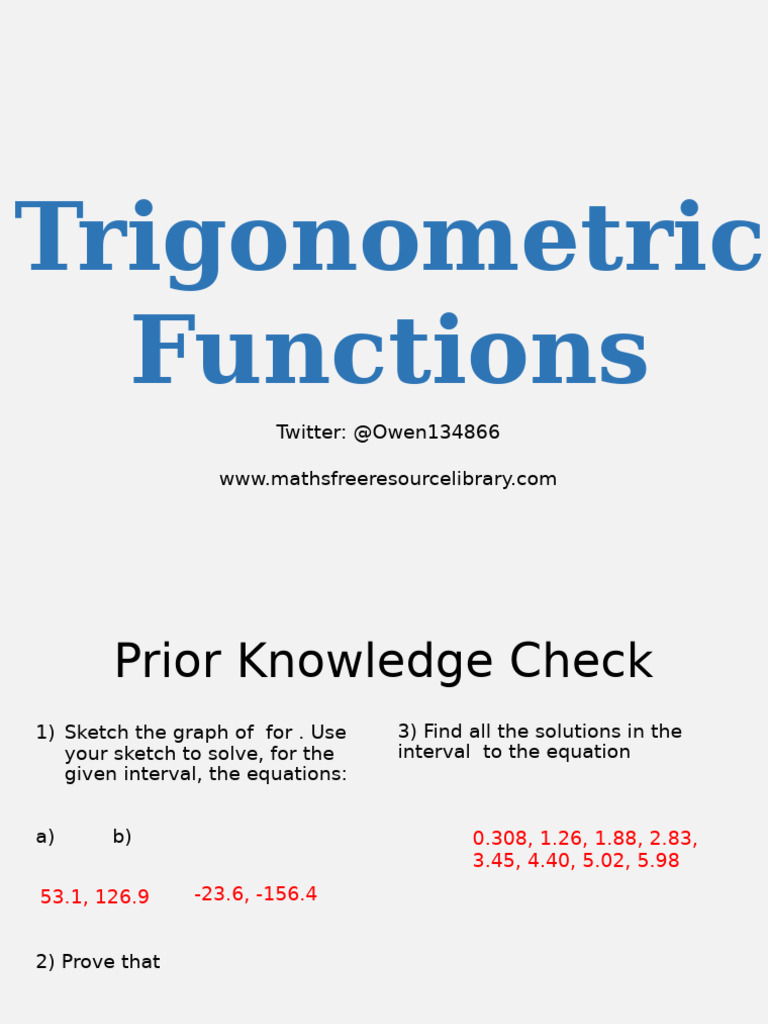 Understanding Secant, Cosecant, Cotangent | PDF | Trigonometric ...