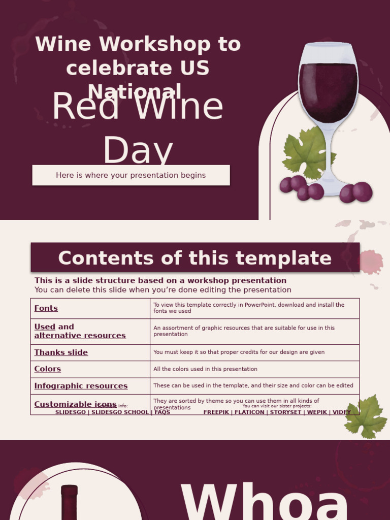 Wine Workshop To Celebrate US National Red Wine Day by Slidesgo | PDF ...