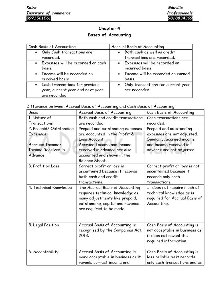 Cash vs. Accrual Accounting Explained | PDF | Accrual | Basis Of Accounting