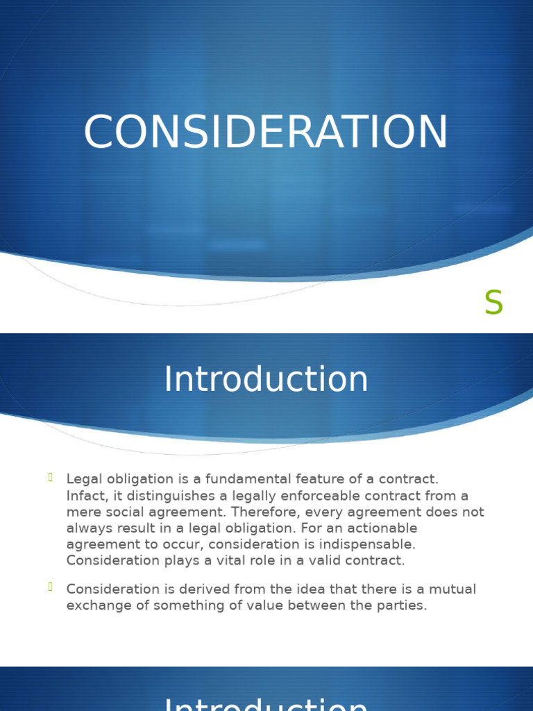 Consideration - Law of Contract | PDF | Consideration | Estoppel