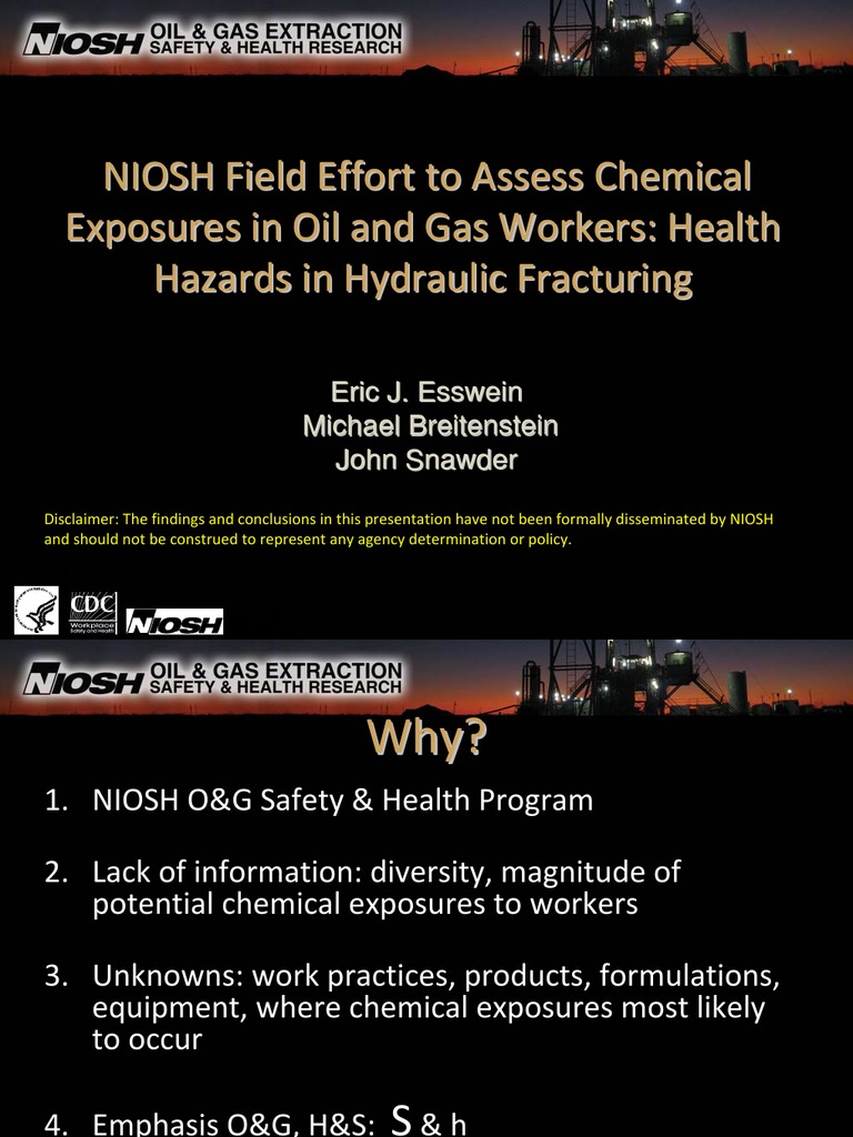 NIOSH Field Effort To Assess Chemical Exposures in Oil and Gas Workers ...