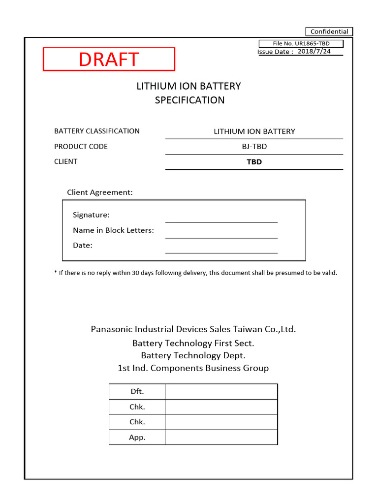 Lithium Ion Battery Specification UR1865 | PDF | Battery Charger ...