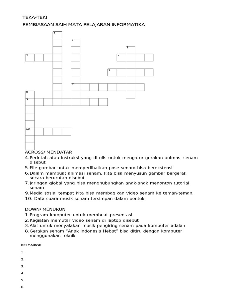 Criss Cross Puzzle _ Discovery Education Puzzlemaker | PDF