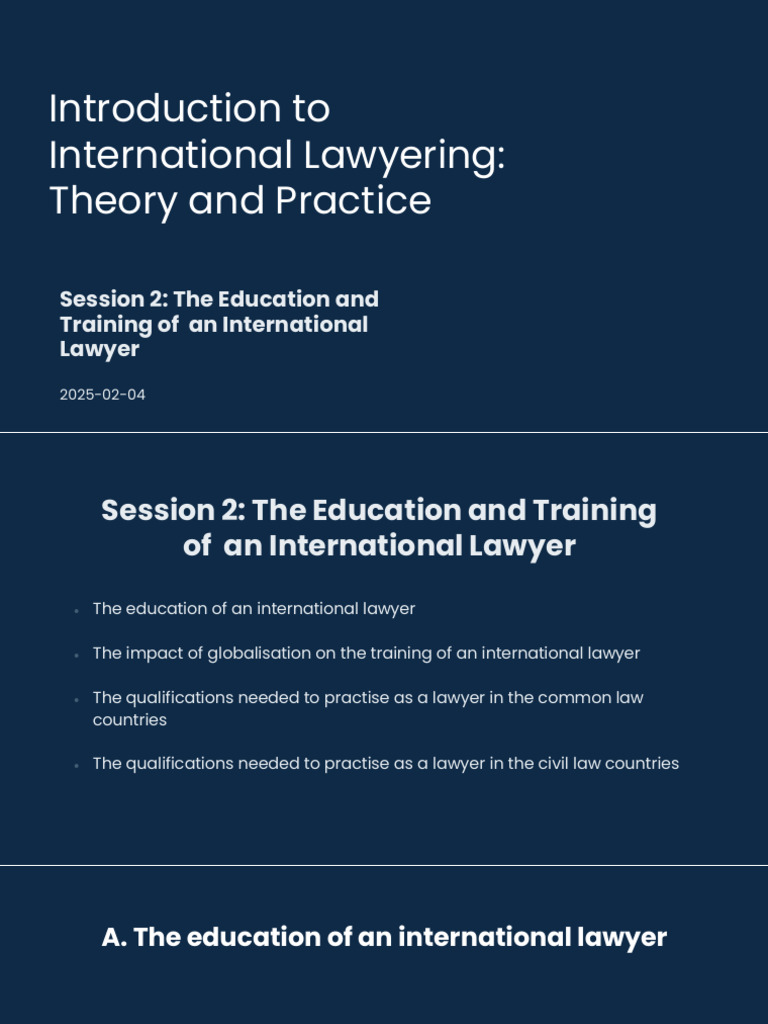 Education and Training for International Lawyers | PDF | Juris Doctor ...