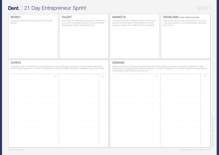 DentGlobal Sprint Worksheet1 | PDF | Economies | Business