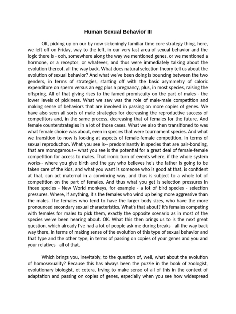 Evolution of Sexual Behavior Insights | PDF | Genetics | Natural Selection