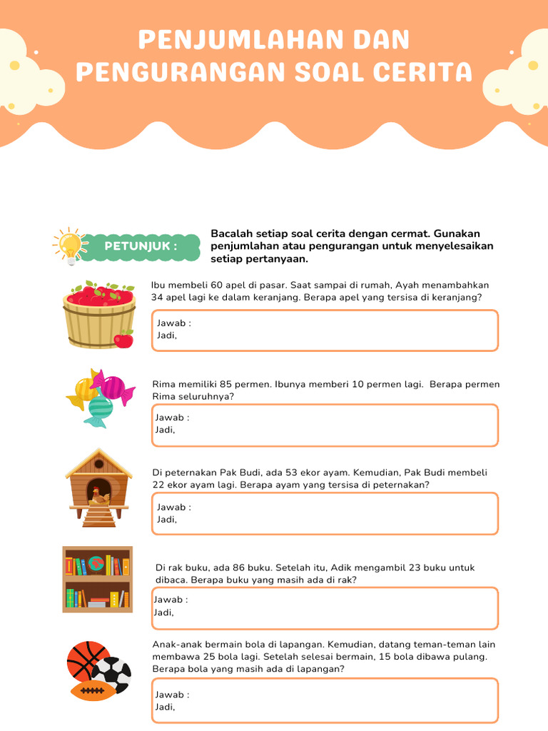 Latihan Soal Cerita Kls 2 | PDF