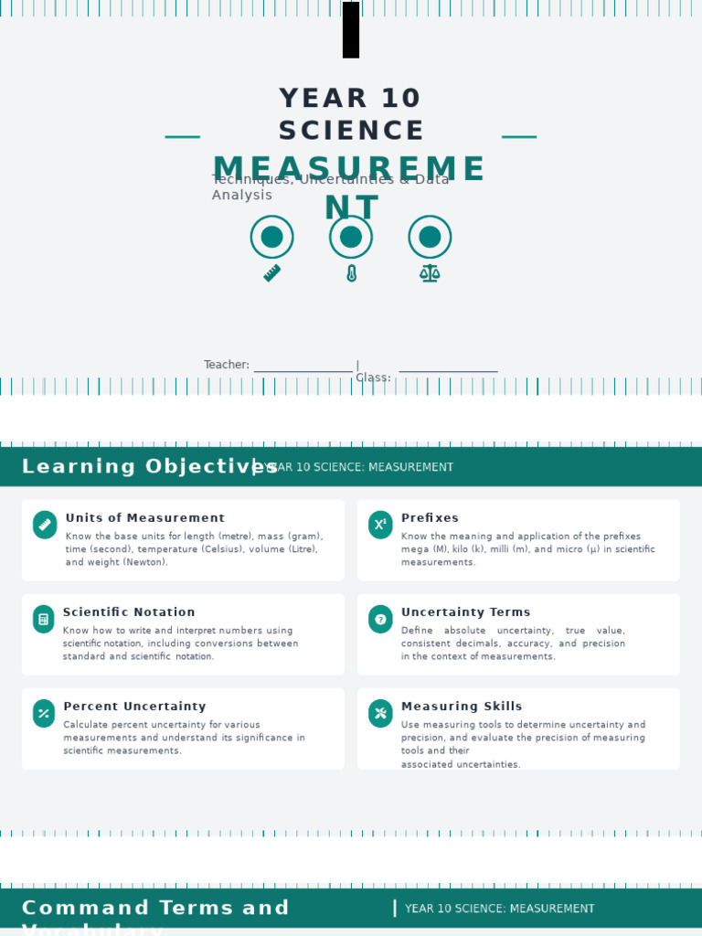 Year 10 Science - Measurement | PDF | Significant Figures | Observational Error