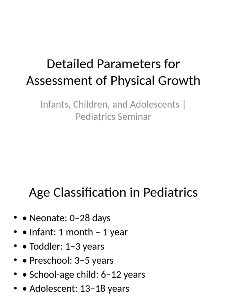 Pediatric Growth Assessment Parameters | PDF