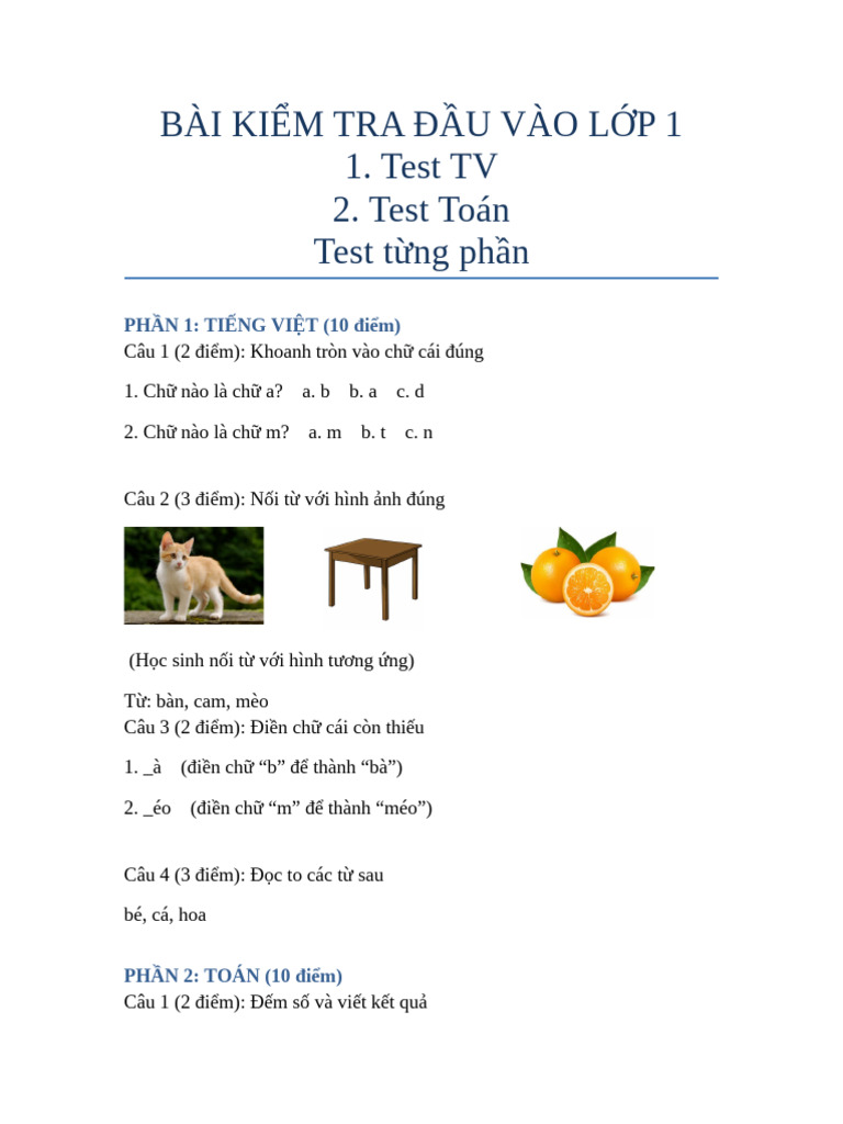 Bài Test | PDF