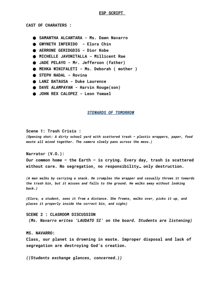 Esp Script | PDF | Materials | Waste