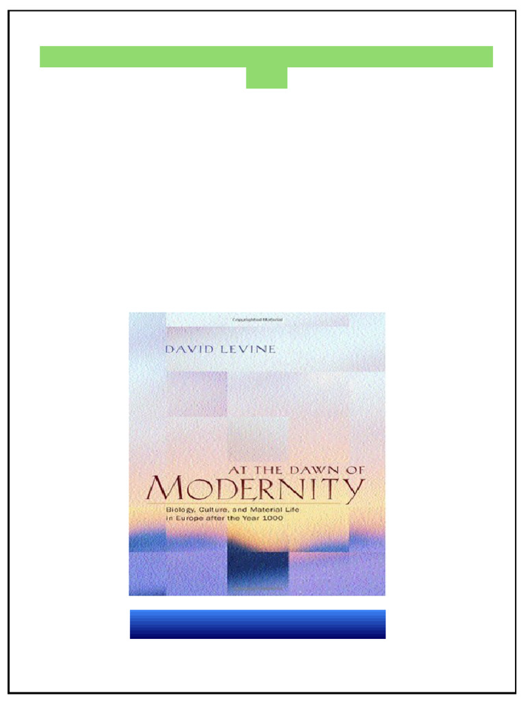At the Dawn of Modernity David Levine newest edition 2025 | PDF