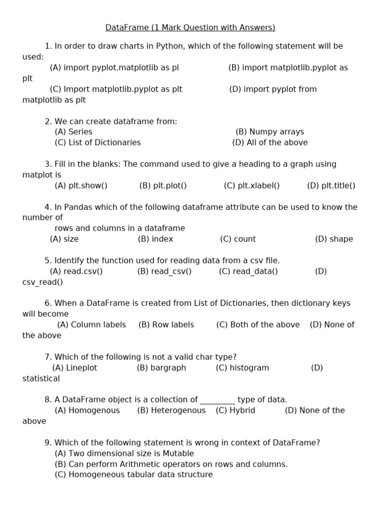 DataFrame QP | PDF | Computer Programming