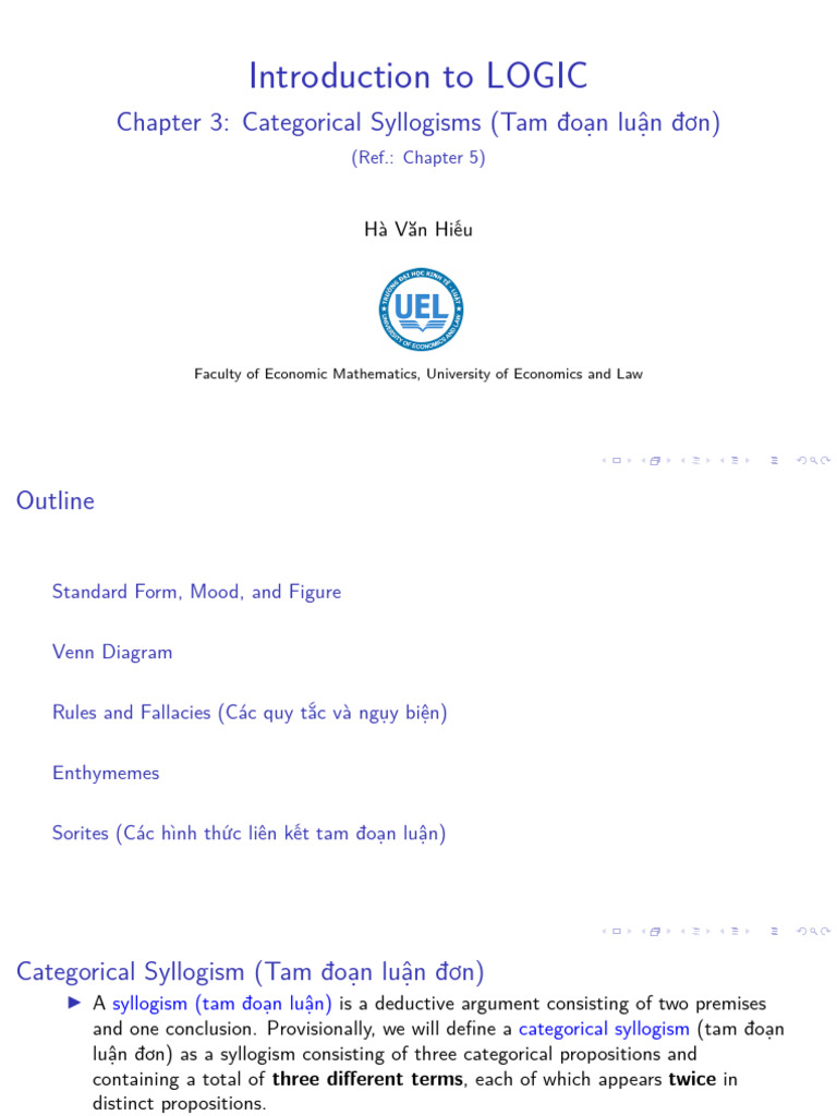 Slides_logic_hoc (Chapter 3 -Final) (e, V) | PDF | Logic | Deductive Reasoning