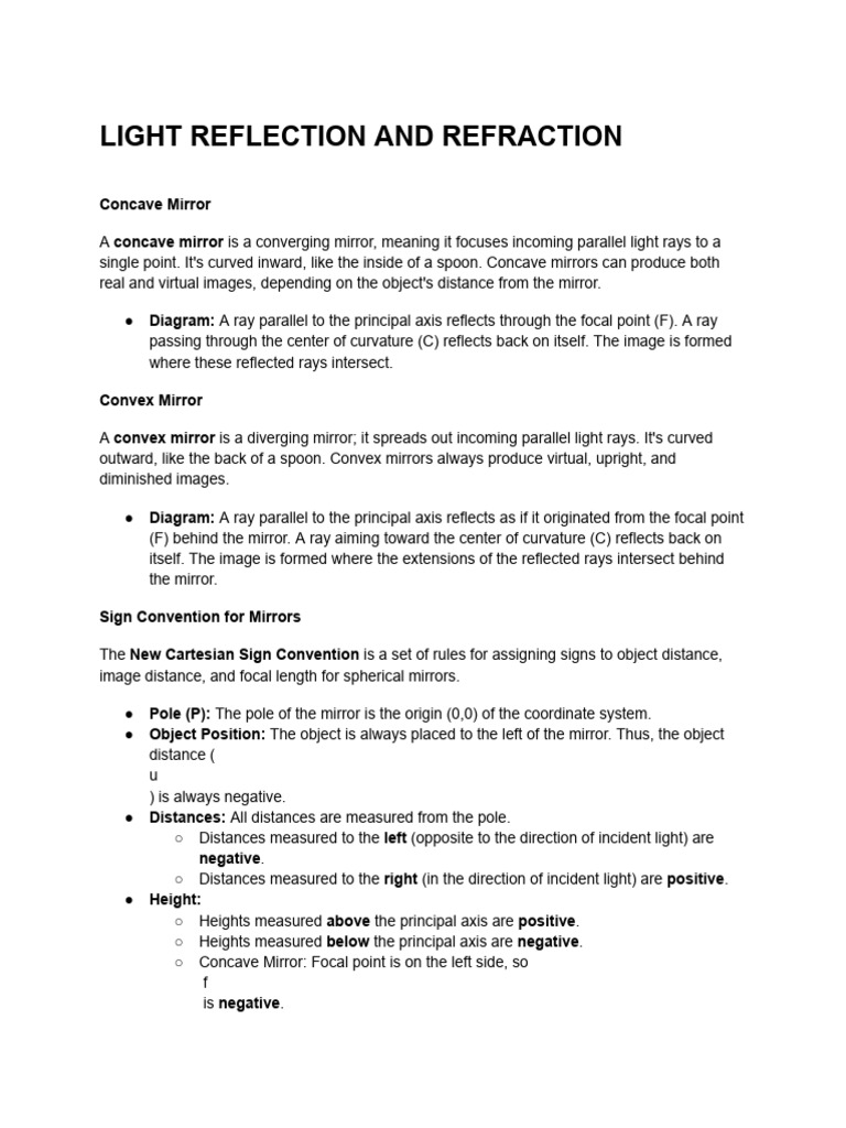 Light Reflection and Refraction | PDF | Electromagnetic Spectrum | Optics