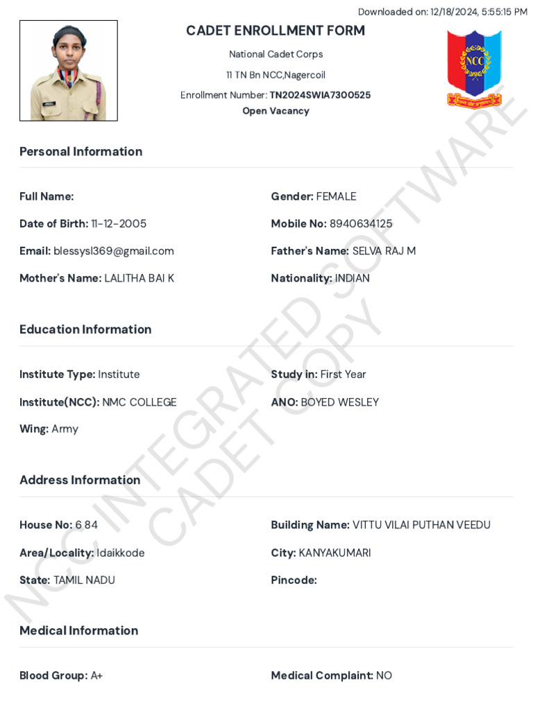 Cadet Dashboard | PDF | Military Life | Youth Organizations