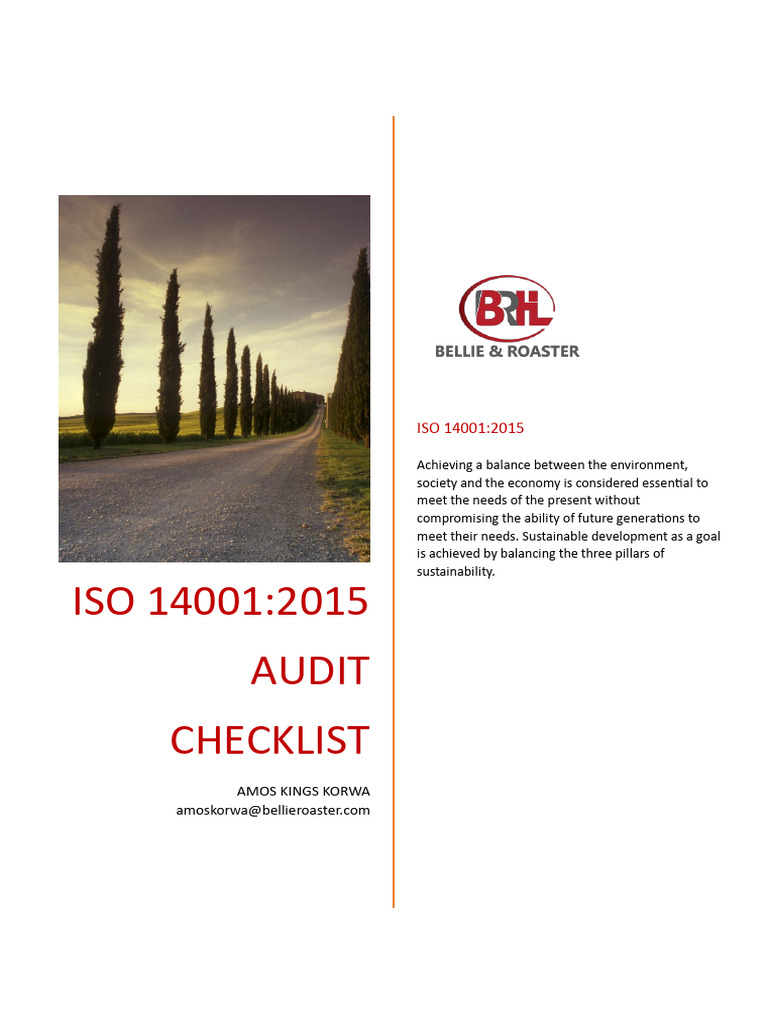 Iso 140012015 Audit Checklist | PDF | Audit | Regulatory Compliance